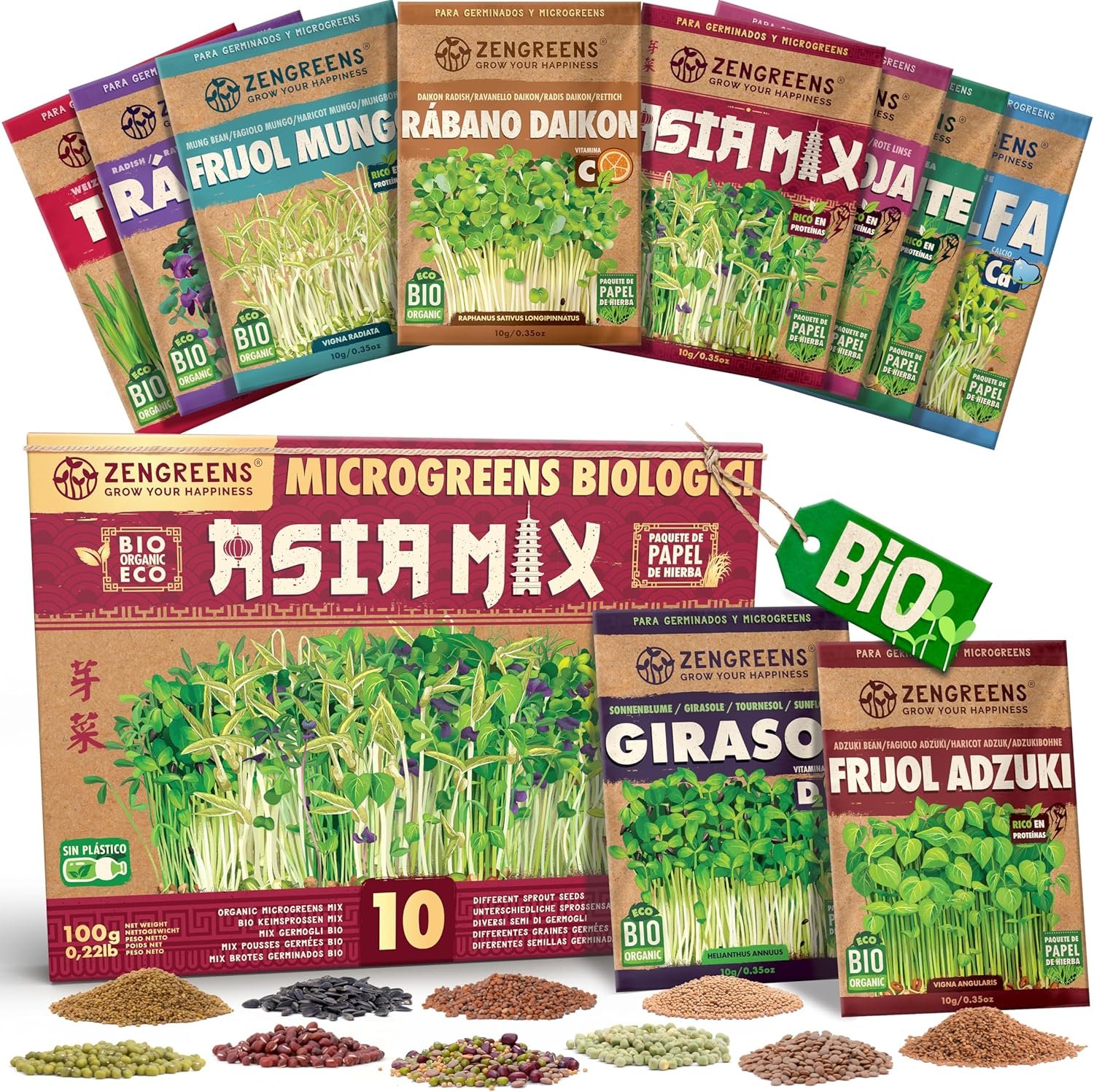 Semillas Germinadas Zengreens Asia Mix | MundoEcológico(Net)