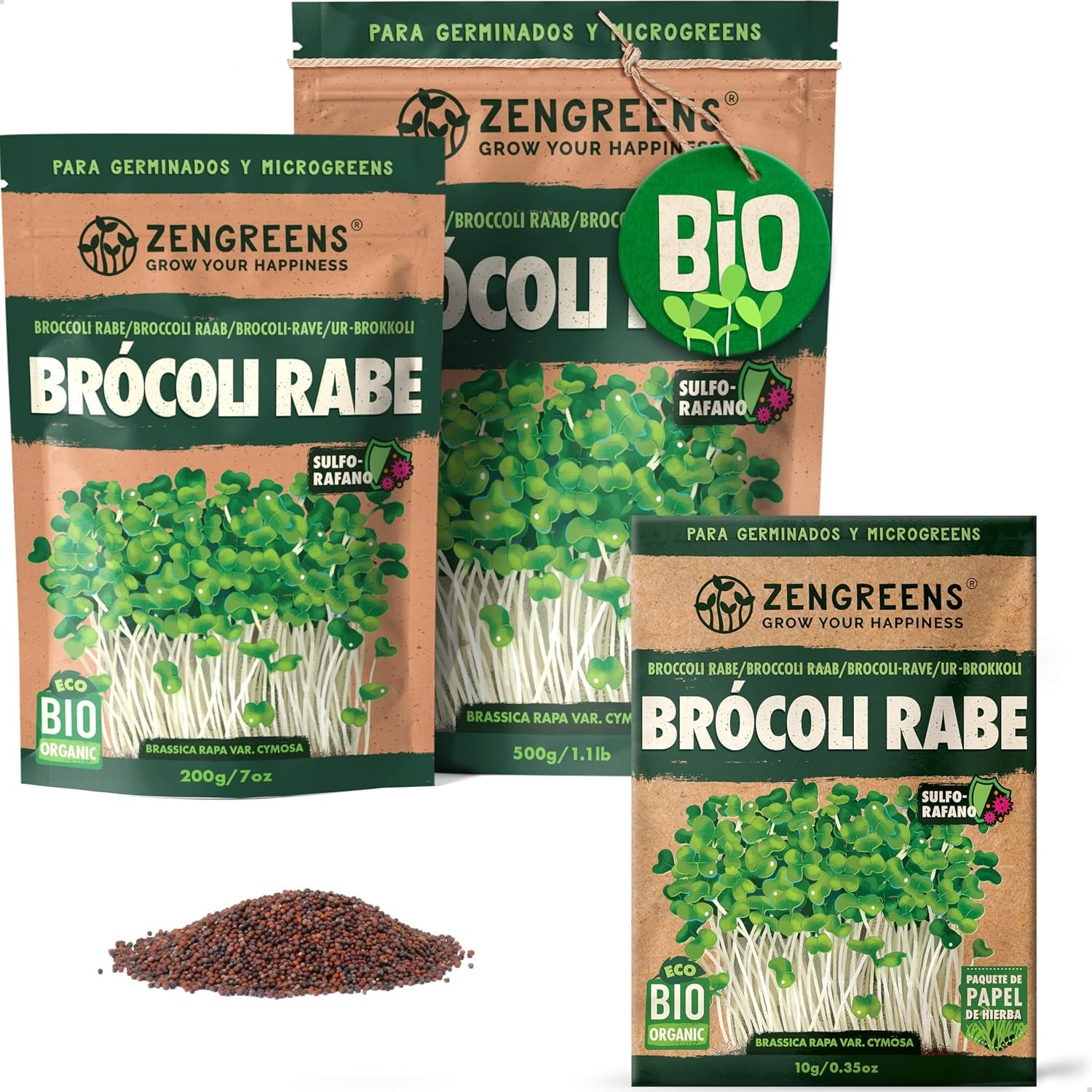 Semillas Brócoli Ecológico ZenGreens: Germinado y Microgreen